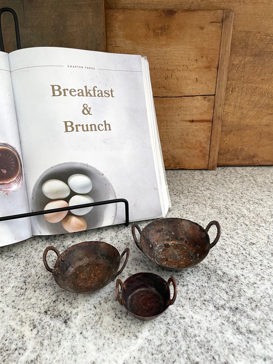 Set of 3 Copper Scoops Miniature Scoops Copper Bowl Vintage Copper Pan ...