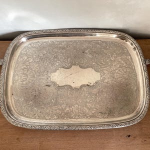 Silver Tray, Silver Serving Tray, Coffee Table Decor, Side Table Decor ...