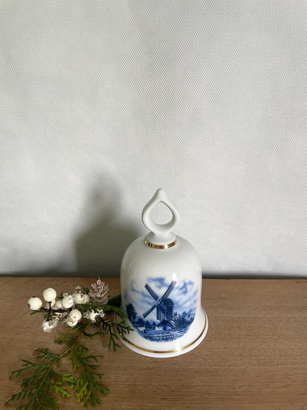 Blue Delft Bell, White Bell, Vintage Bell, European Decor, Antique ...