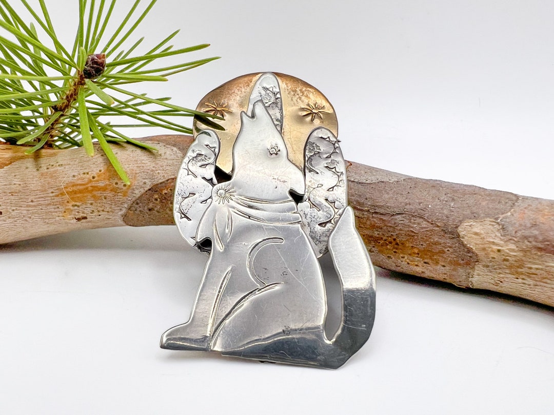 Vintage Sterling Desert Southwest Coyote Pin's hurlant à - Etsy France