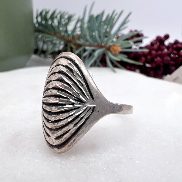 Etched Silver Ring - Etsy