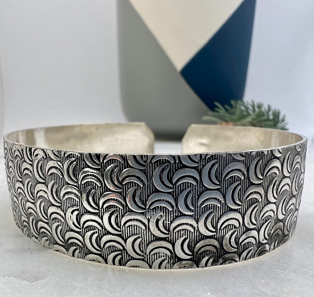Vintage Patterned and Textured Sterling Silver Cuff Bracelet too - Etsy