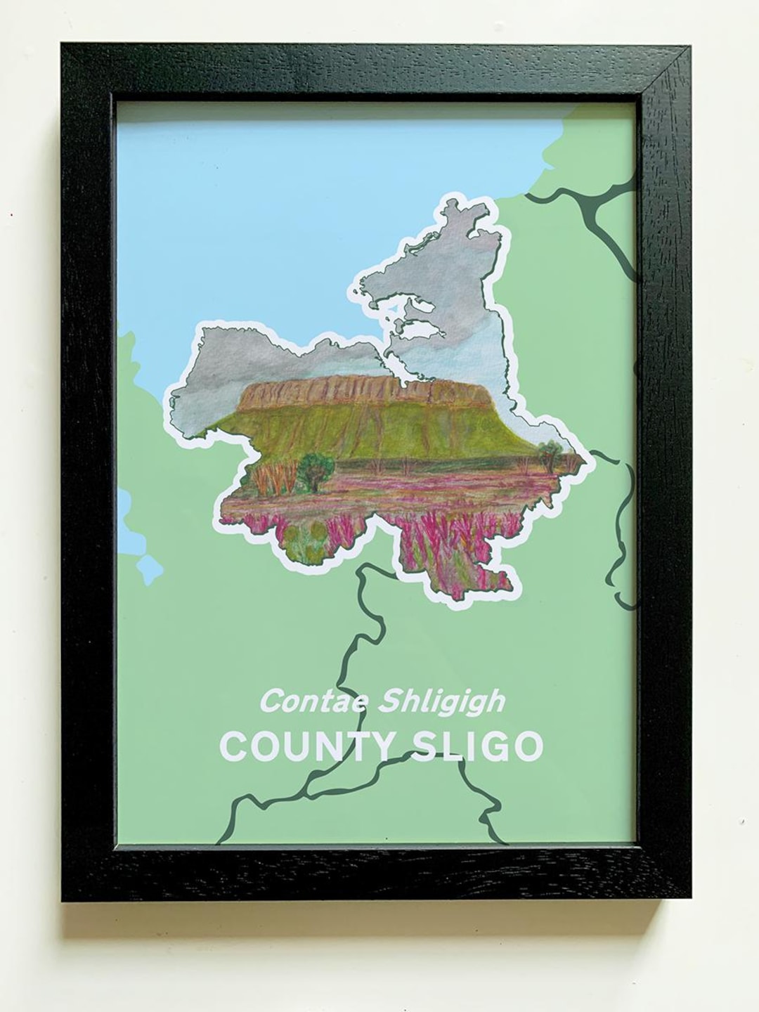 Benbulben Art Print | County Sligo Map, Ireland (A4) - Etsy