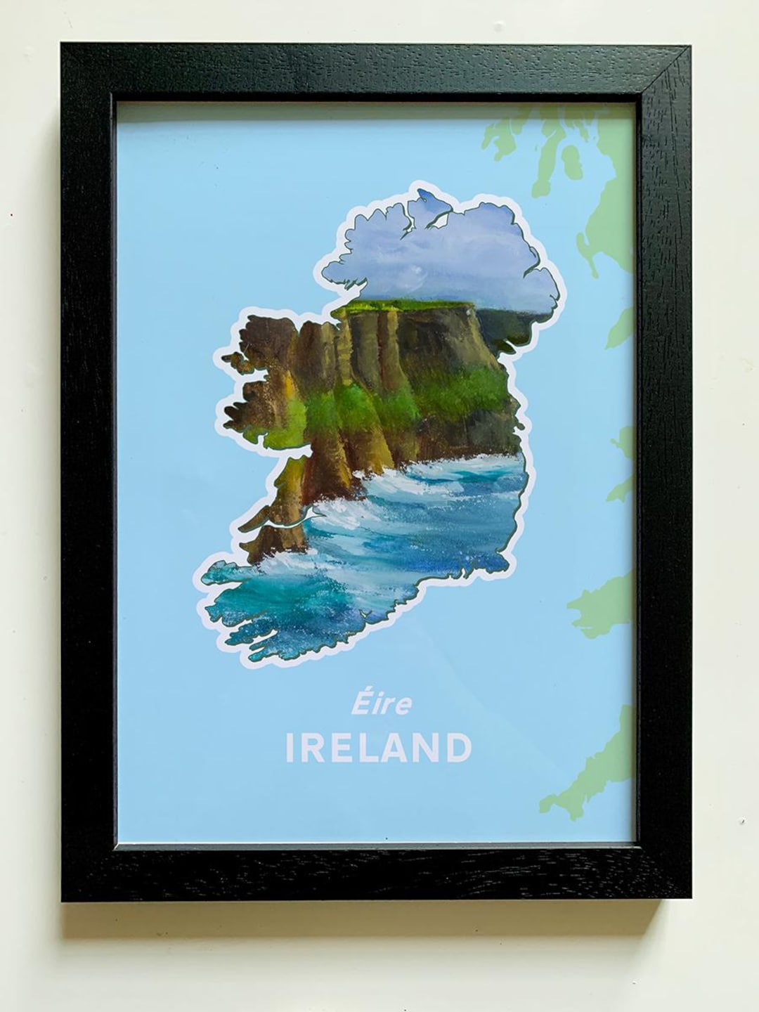 Cliffs of Moher Ireland Art Print | Irish Map Decor - Etsy