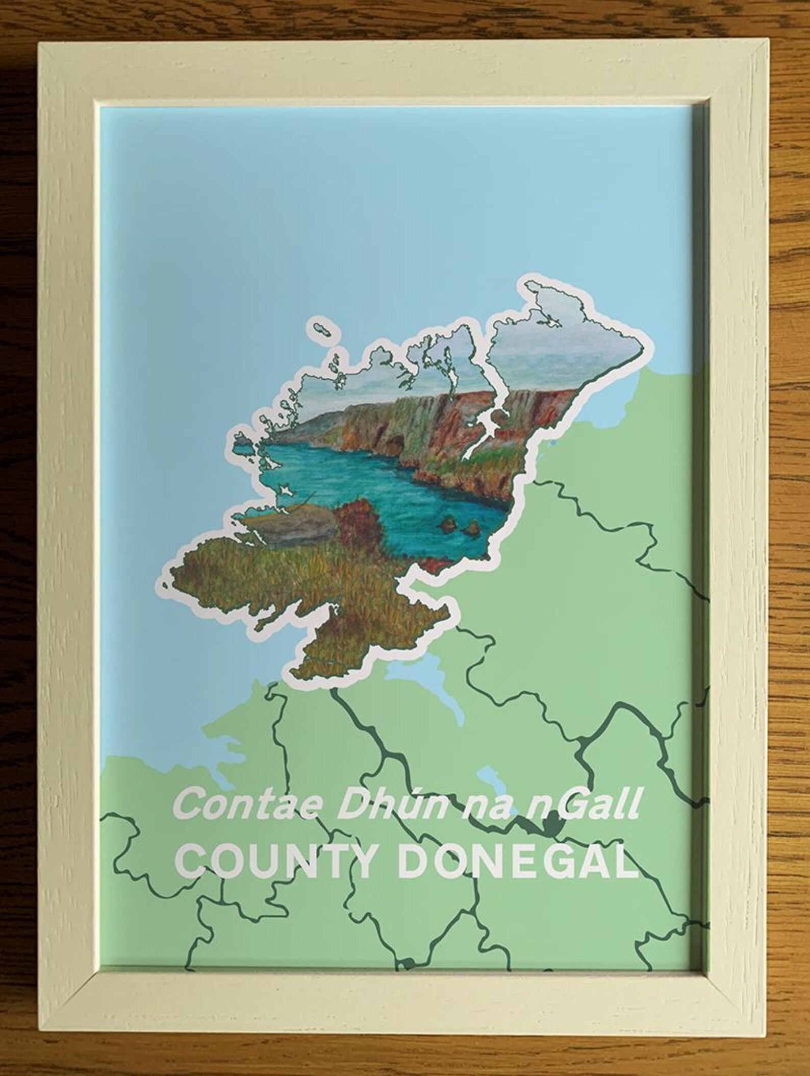 County Donegal Art Print | Slieve League Watercolor Map | Irish Gift - Etsy