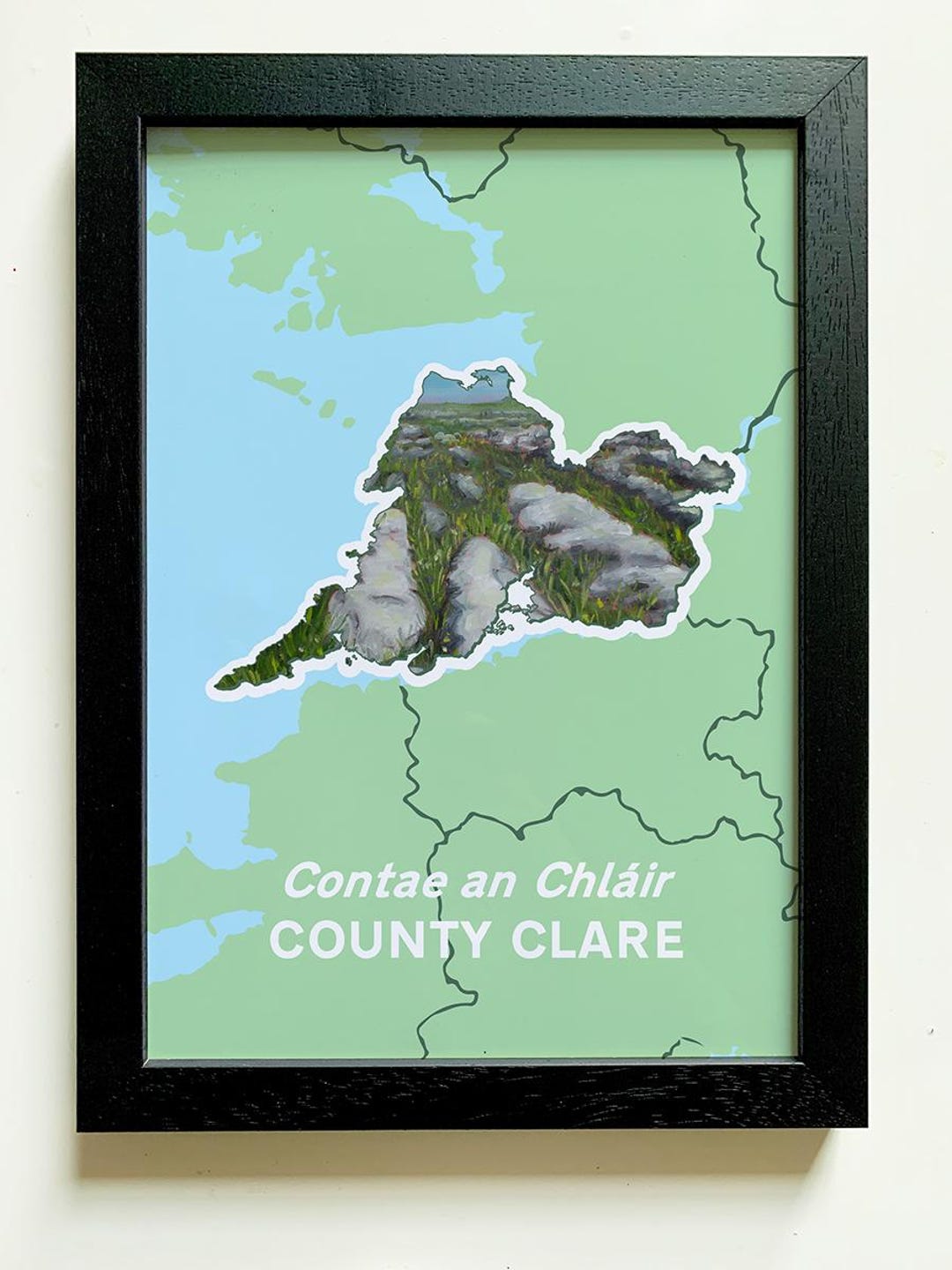 County Clare Art Print | the Burren, Ireland Map (A4) - Etsy
