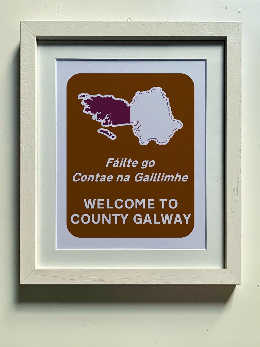 County Galway Art Print 10x12i | Welcome Sign | Irish & English Text ...