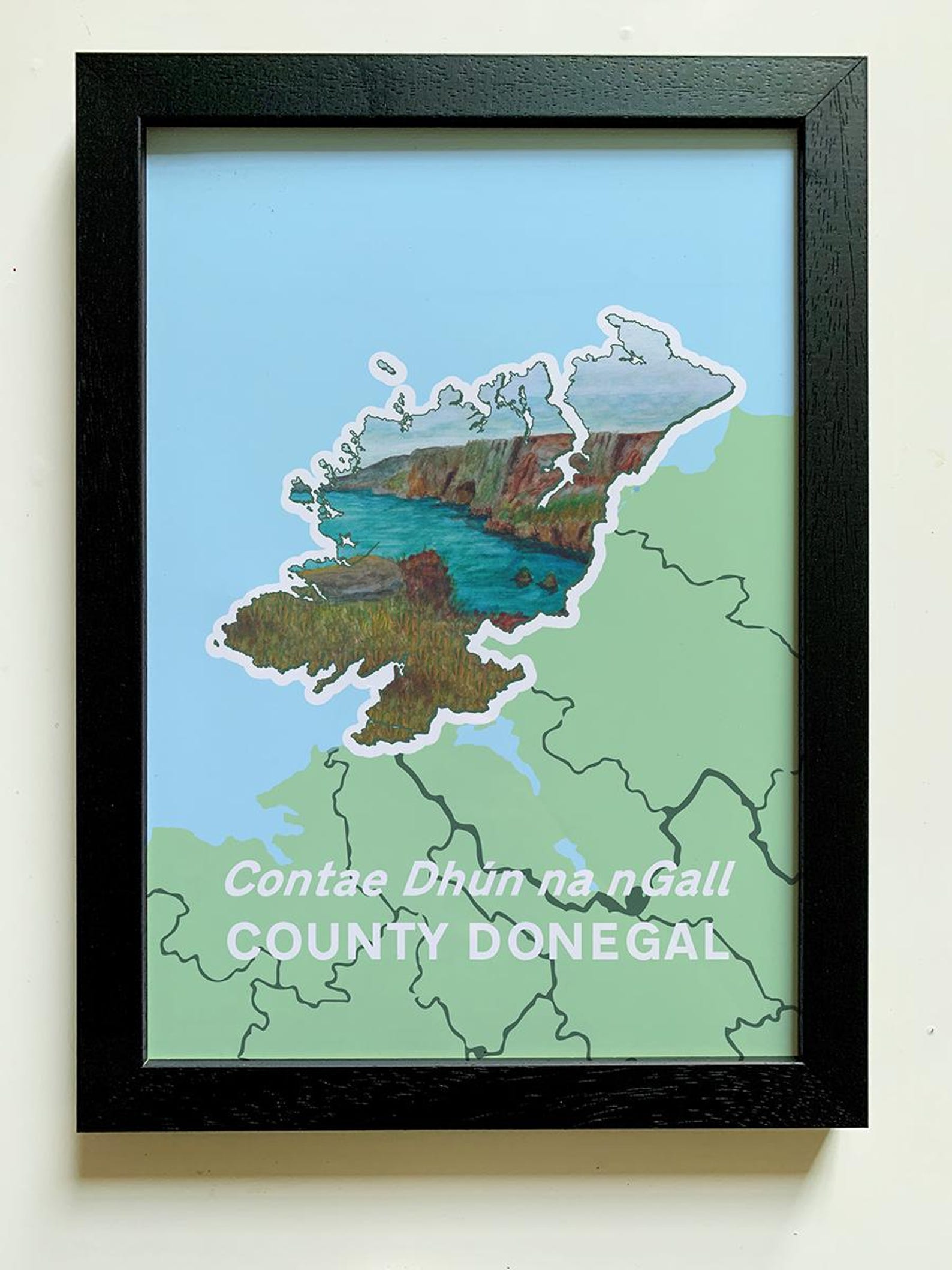 County Donegal Art Print | Slieve League Watercolor Map | Irish Gift - Etsy