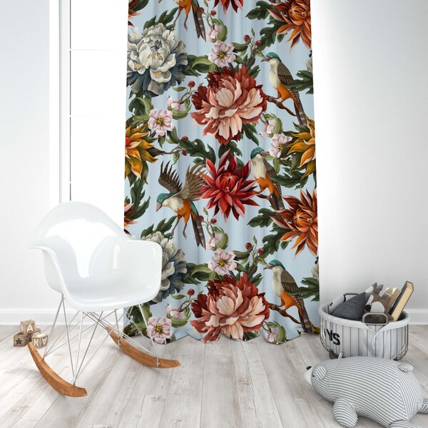 Bird Design Curtains - Etsy
