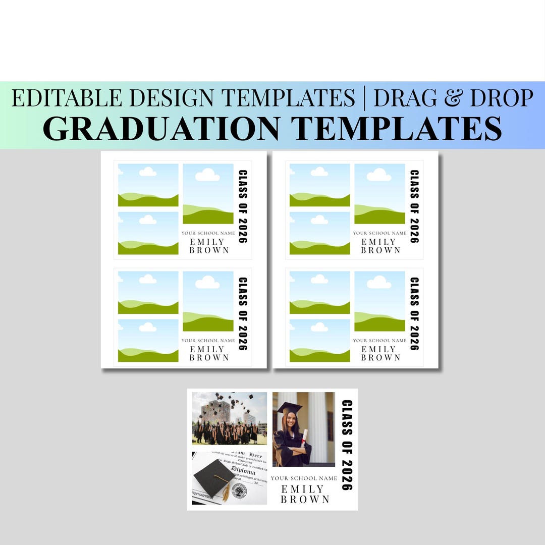 Graduation Template, Photo Template, Magnet Template, Editable Canva ...