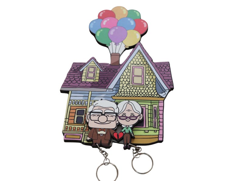 Up House Key Holder for Couples, Pixar up Balloon Keychain ...