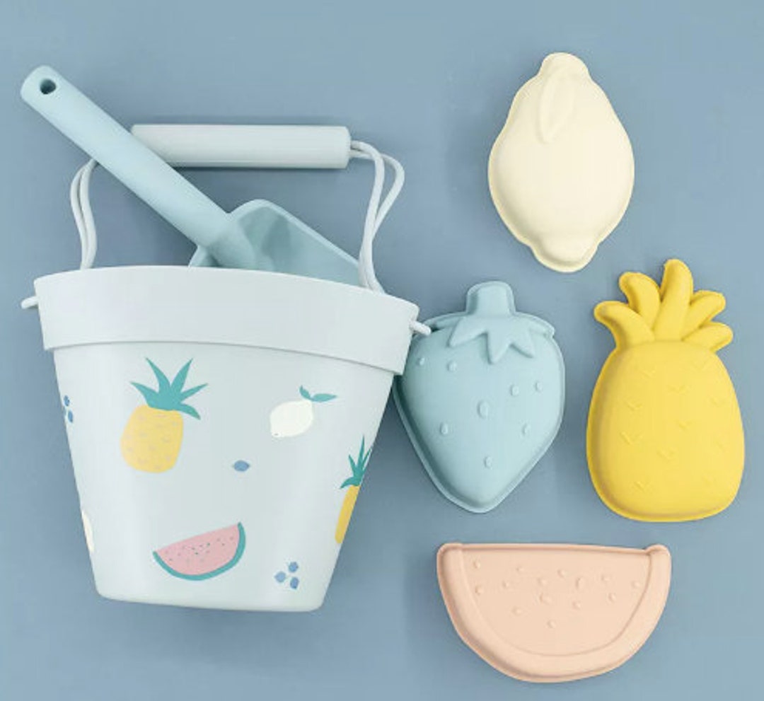 Silicone Beach Bucket Toys Fruits Beach Toy Bucket and - Etsy