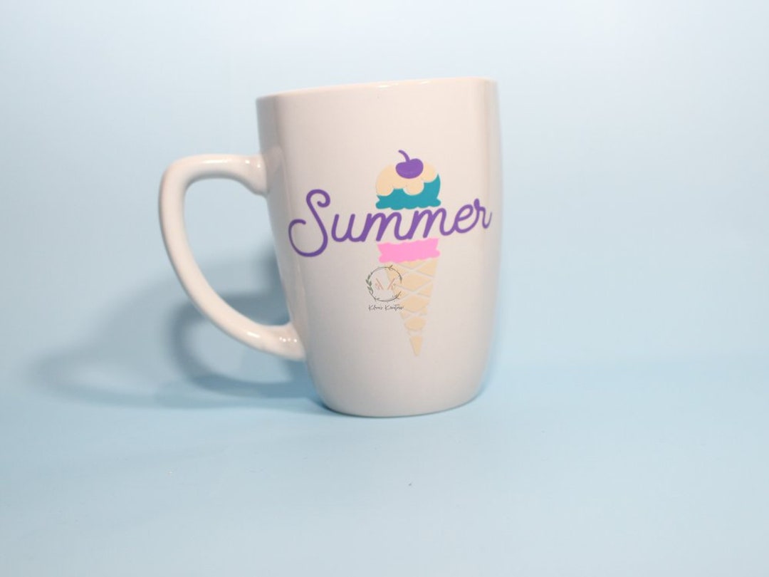 Ice Cream Coffee Mug, Summer Coffee Mug, Large White Coffee Mug ...