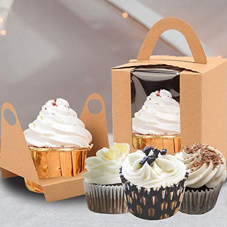 Cupcake Box, 50 Pack Muffin Packaging, Baked Goods Box, Kraft Packaging ...