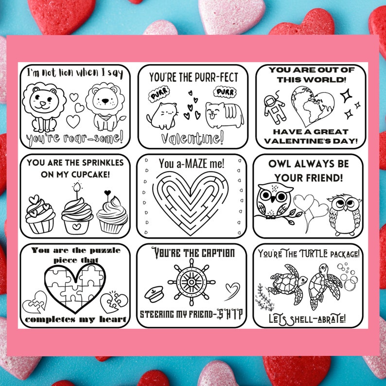 DIY Valentine's Day Cards Fun Craft Kit. 27 Unique Printable Valentines ...