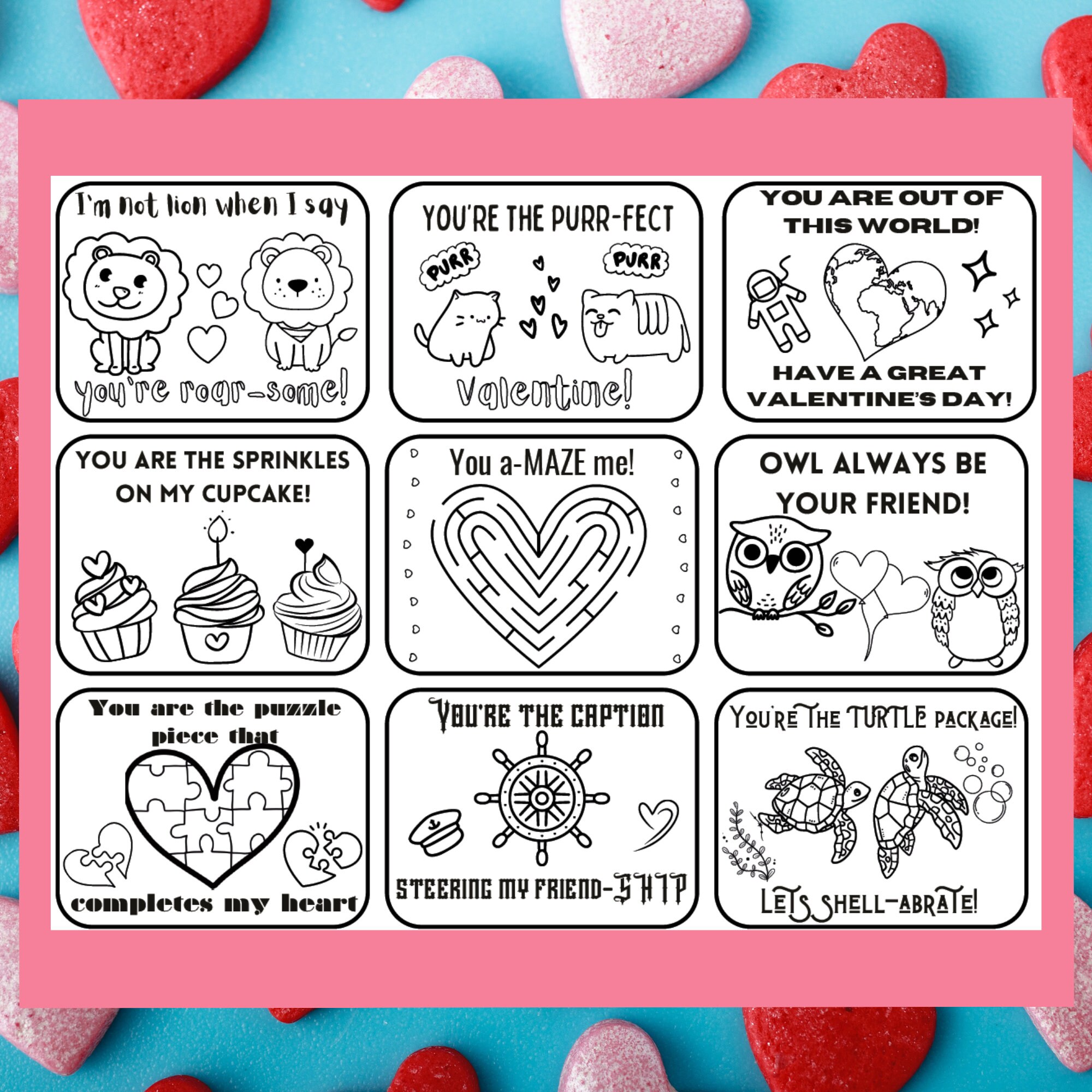 DIY Valentine's Day Cards Fun Craft Kit. 27 Unique Printable Valentines ...