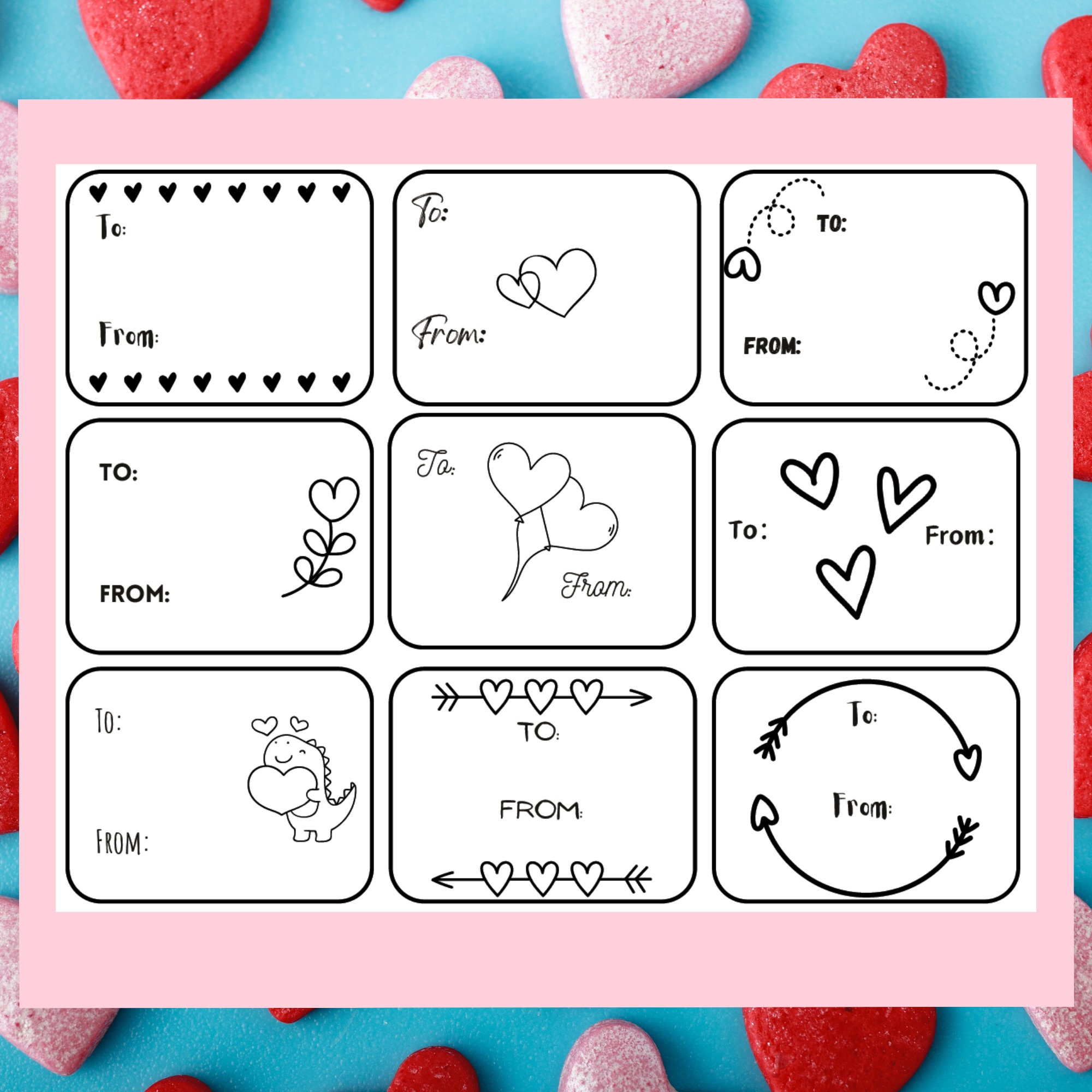 DIY Valentine's Day Cards Fun Craft Kit. 27 Unique Printable Valentines ...
