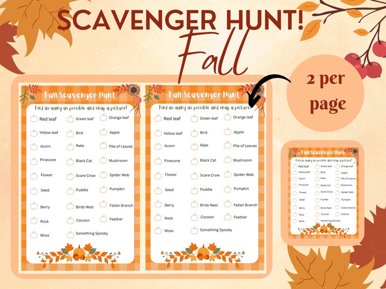 Fall Scavenger Hunt, Printable, Downloadable, Autumn - Etsy