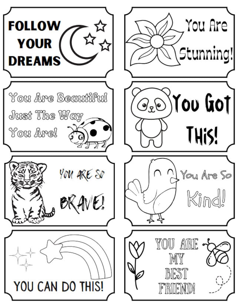 Kindness Cards | Printable Compliment Cards | 16 Cards - Etsy