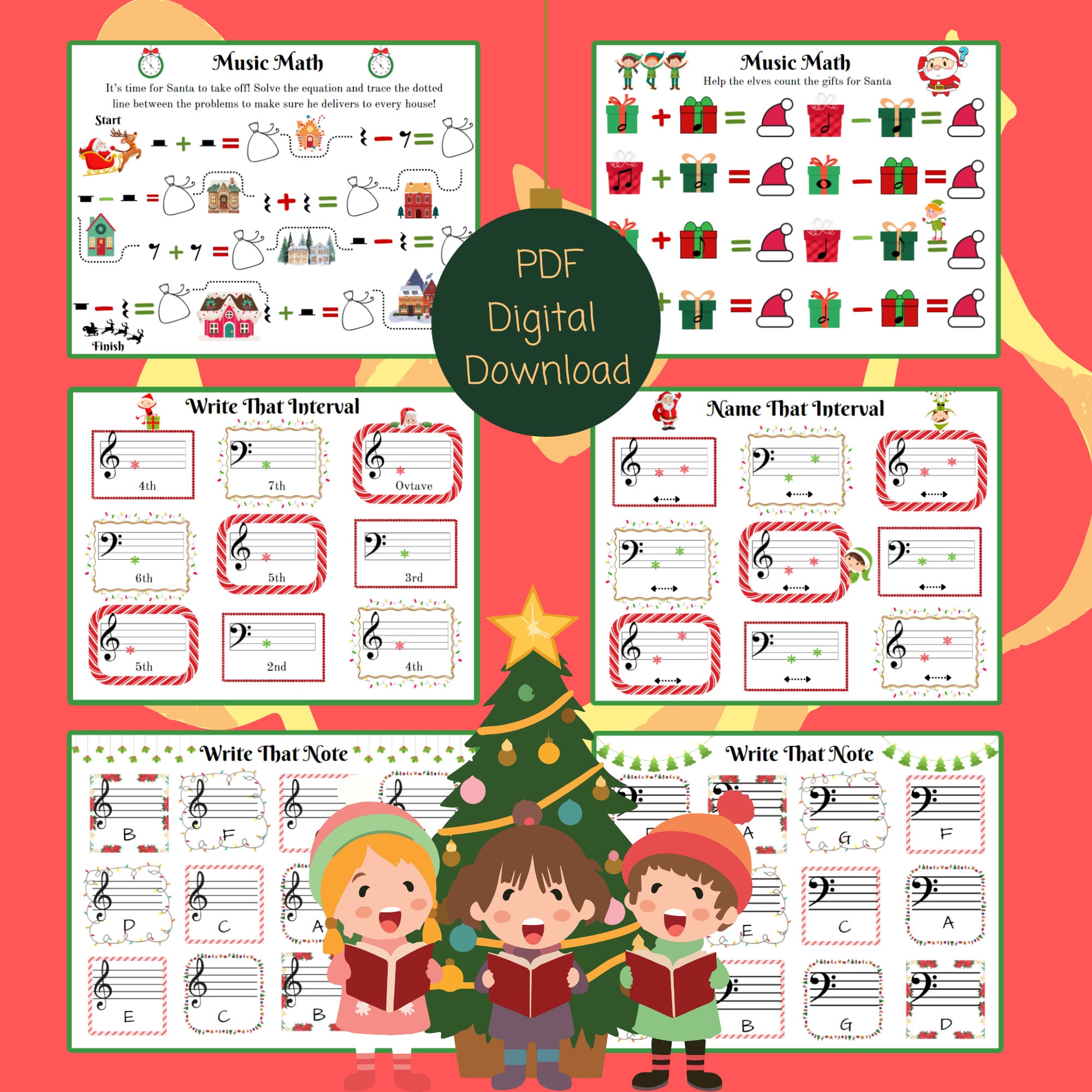 Christmas Music Activity Worksheets. Winter Music Worksheets for Kids ...