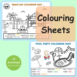 Summer Music Activity Pack | 12 Pages | Colouring | Note Speller ...