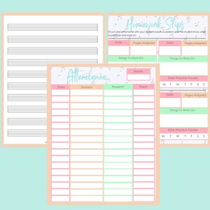 Music Teacher Printable Planner | Lesson Planner | Student Tracker ...