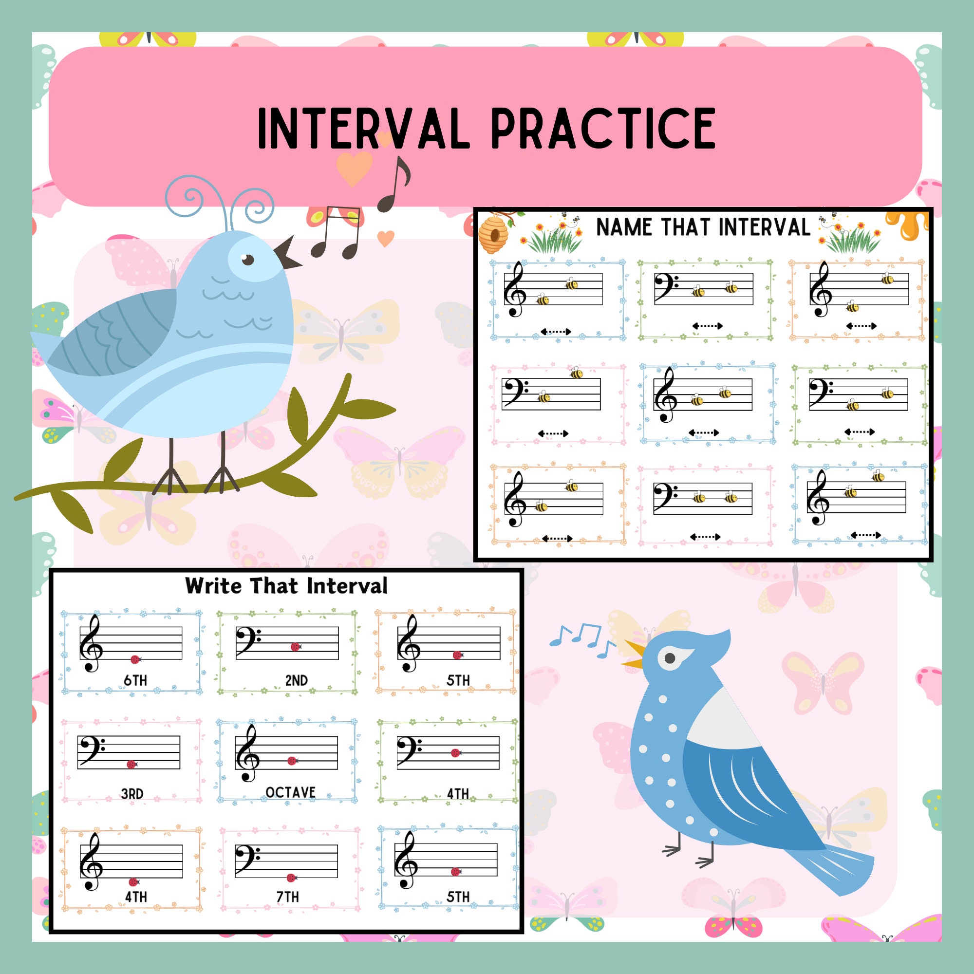 Spring Theme Music Theory Activity Pack for Children Printable 12 Pages ...