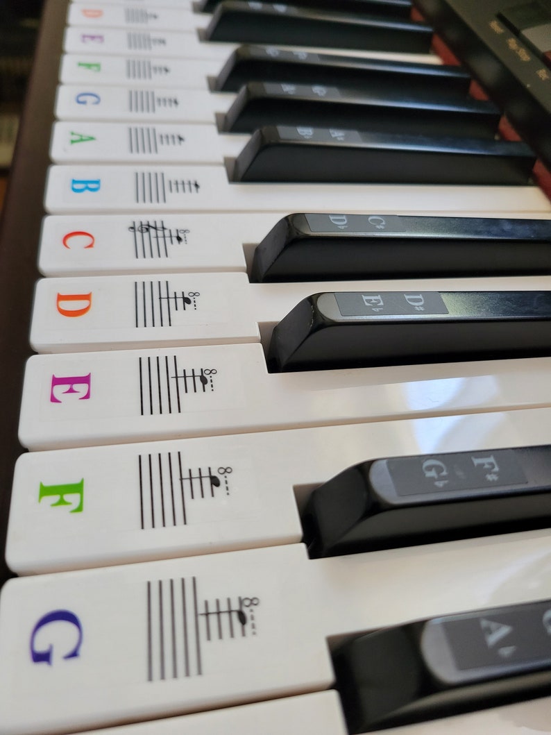 Piano Key Labels Piano Note Stickers Transparent Piano Keyboard ...