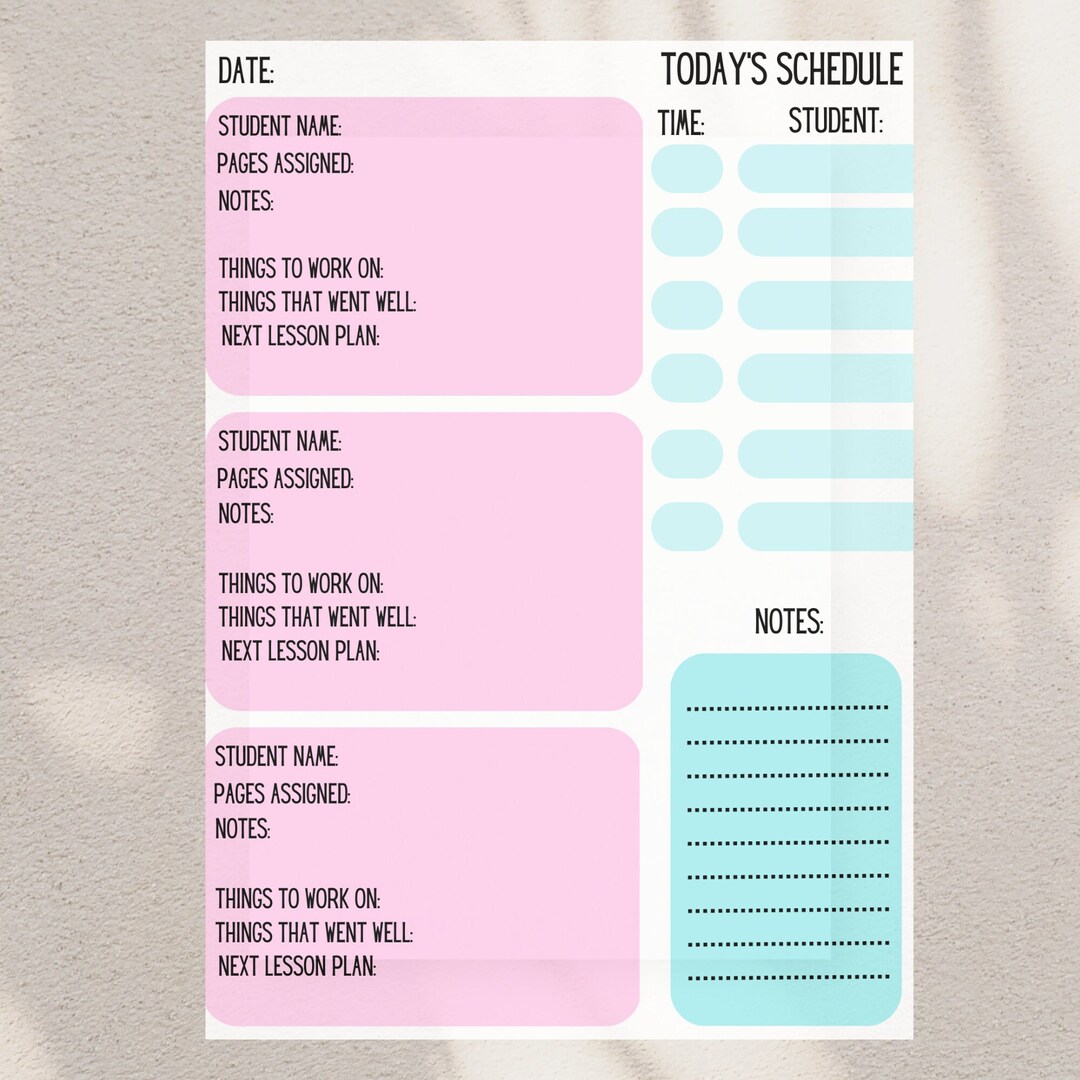 Teacher Planner and Tracker. Music Teacher Lesson Tracker - Etsy