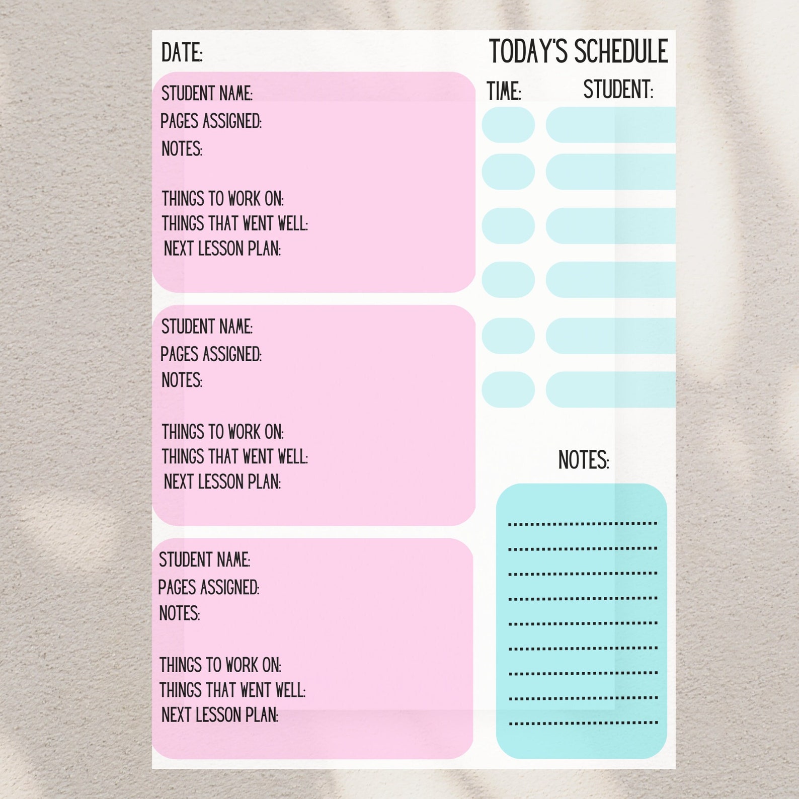 Teacher Planner and Tracker. Music Teacher Lesson Tracker - Etsy