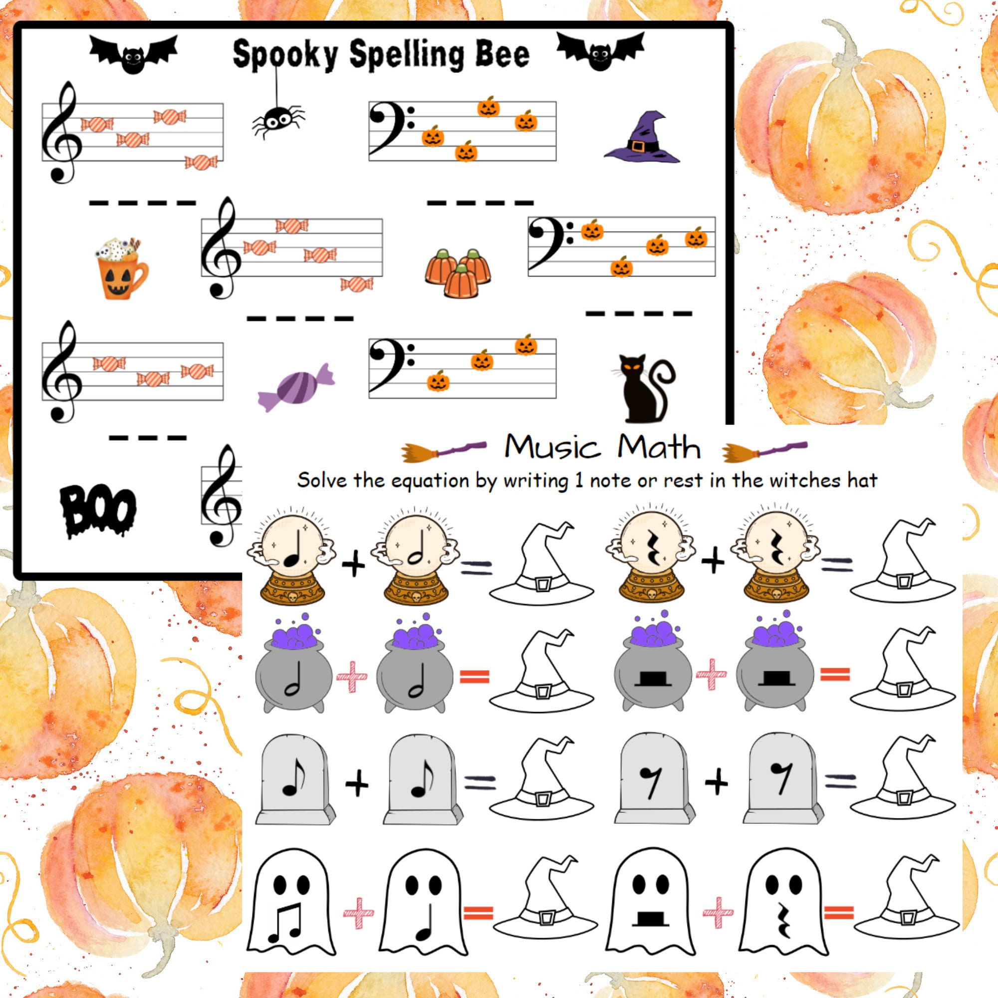 Music Activity Pack Autumn and Halloween for Kids - Etsy
