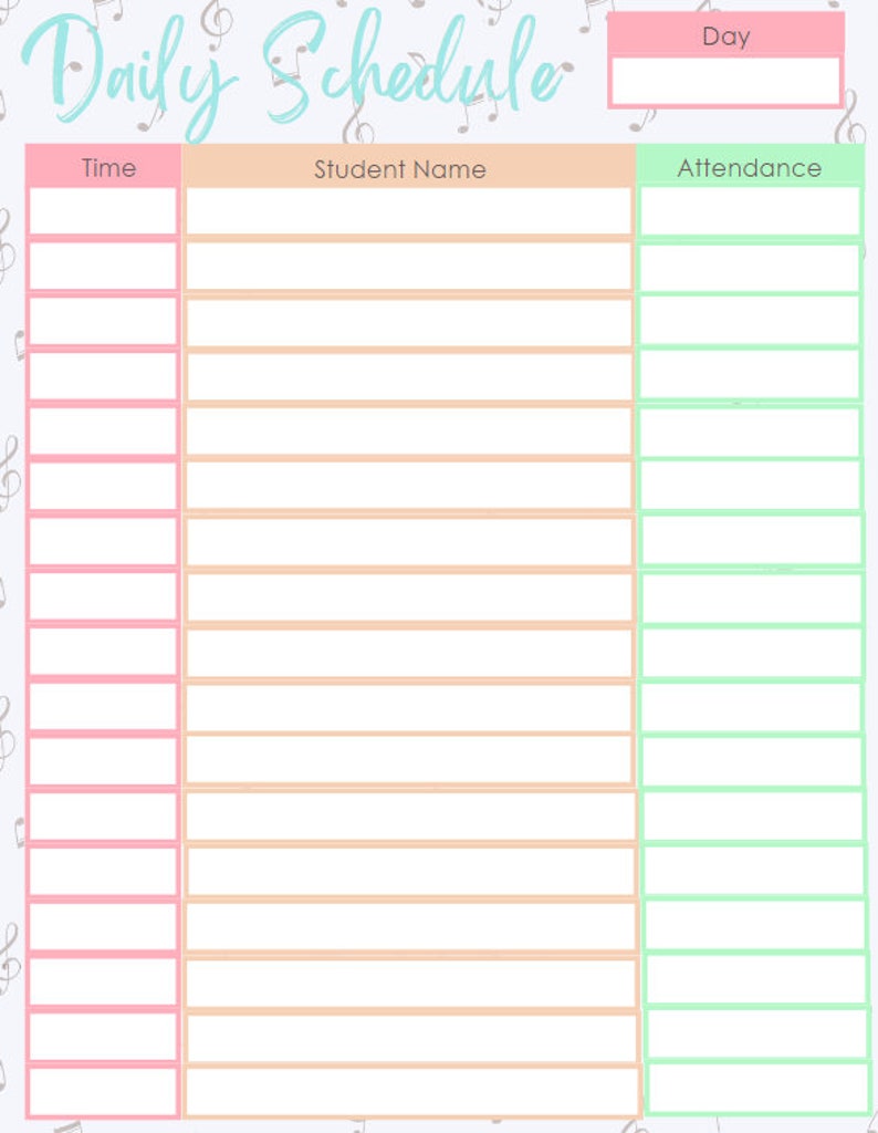Music Teacher Printable Planner Lesson Planner Student - Etsy