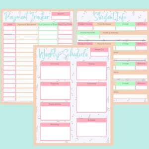 Music Teacher Printable Planner | Lesson Planner | Student Tracker ...
