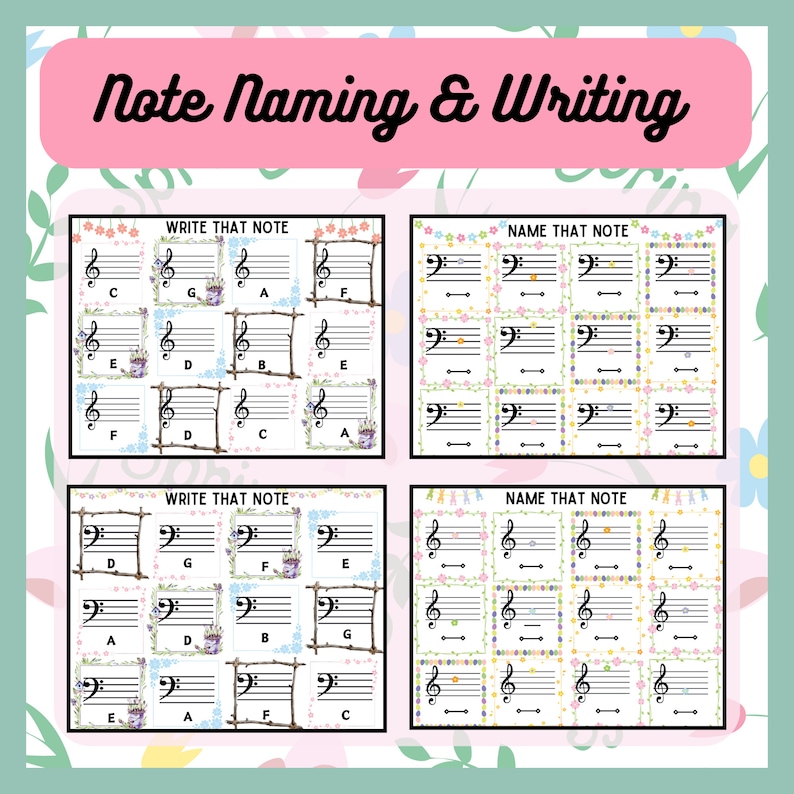 Spring Theme Music Theory Activity Pack for Children Printable 12 Pages ...