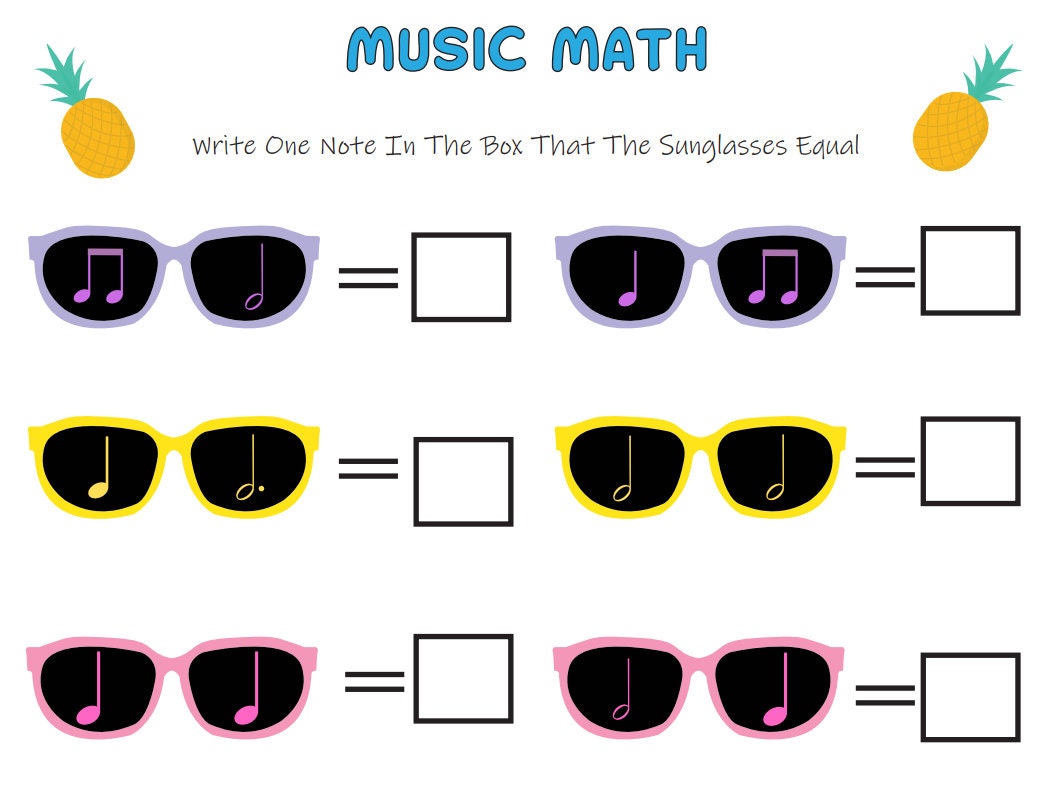 Summer Music Activity Pack 12 Pages Colouring Note Speller Music Teach ...