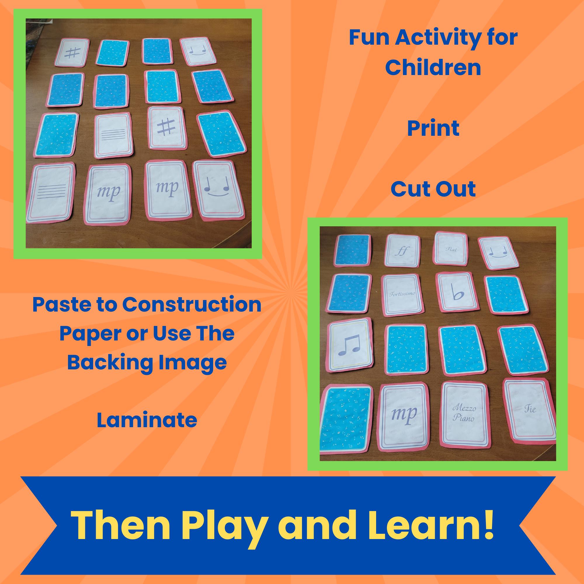 Printable Music Memory Card Game: Music Symbols, Homeschool Activity ...