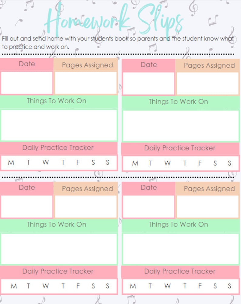 Music Teacher Printable Planner Lesson Planner Student - Etsy