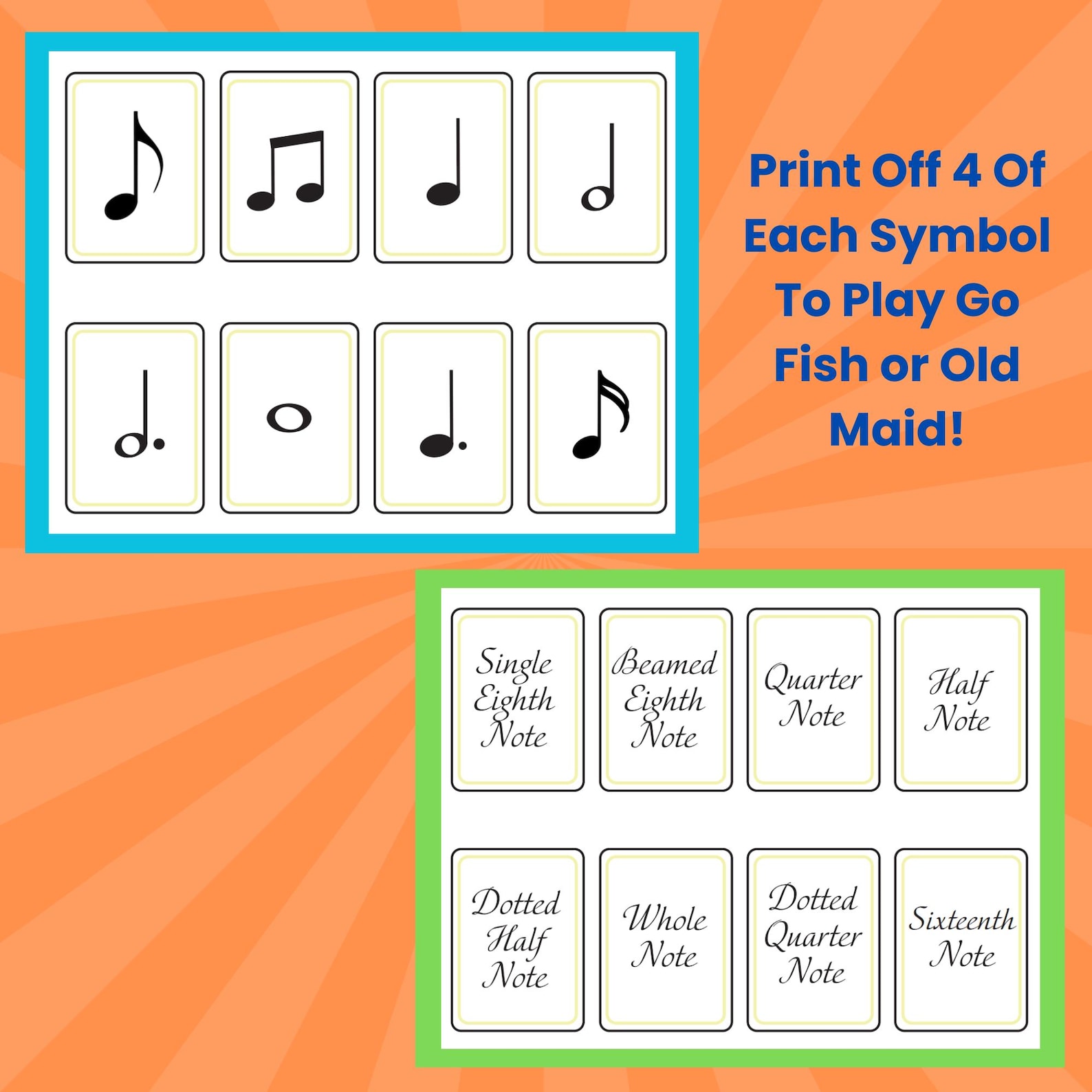 Printable Music Memory Card Game: Music Symbols, Homeschool Activity ...