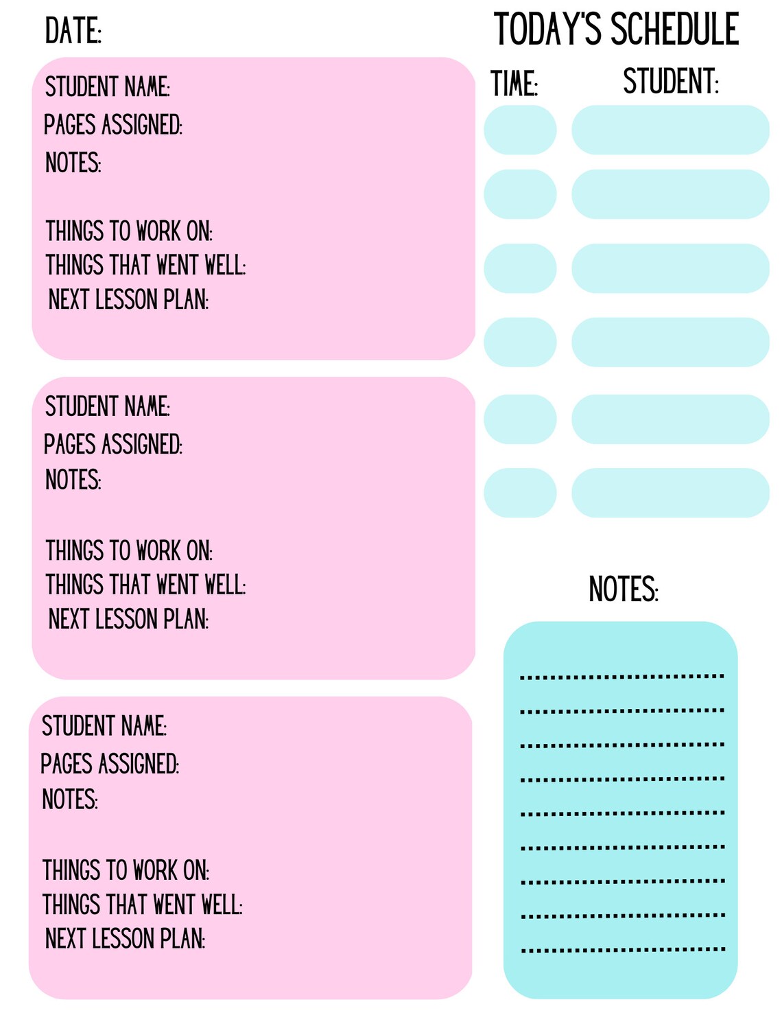 Teacher Planner and Tracker. Music Teacher Lesson Tracker - Etsy