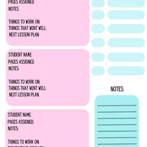 Teacher Planner and Tracker. Music Teacher Lesson Tracker - Etsy