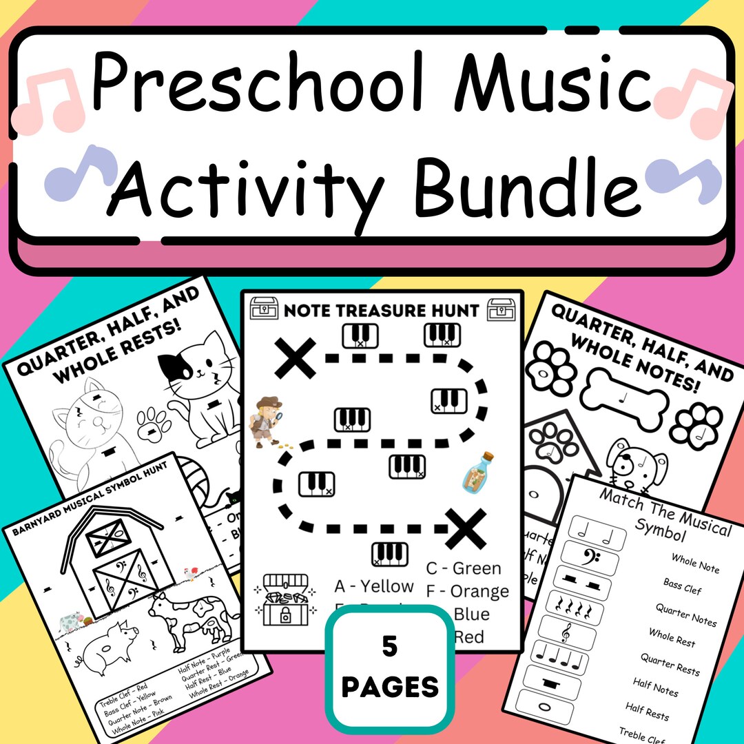 Music Worksheet Bundle Preschool to Kindergarten - Etsy