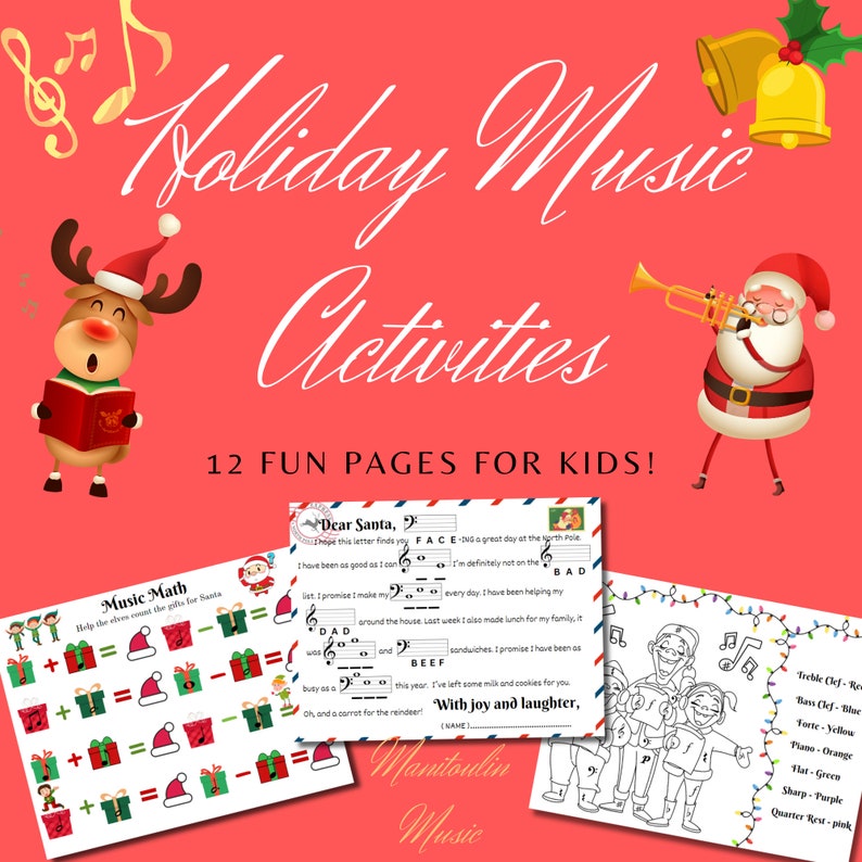 Christmas Music Activity Worksheets: Holiday Music Pack (PDF Digital ...
