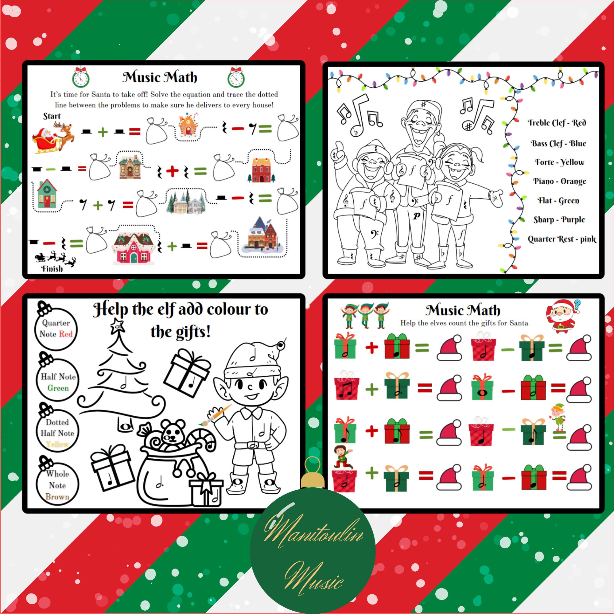 Christmas Music Activity Worksheets. Winter Music Worksheets for Kids ...