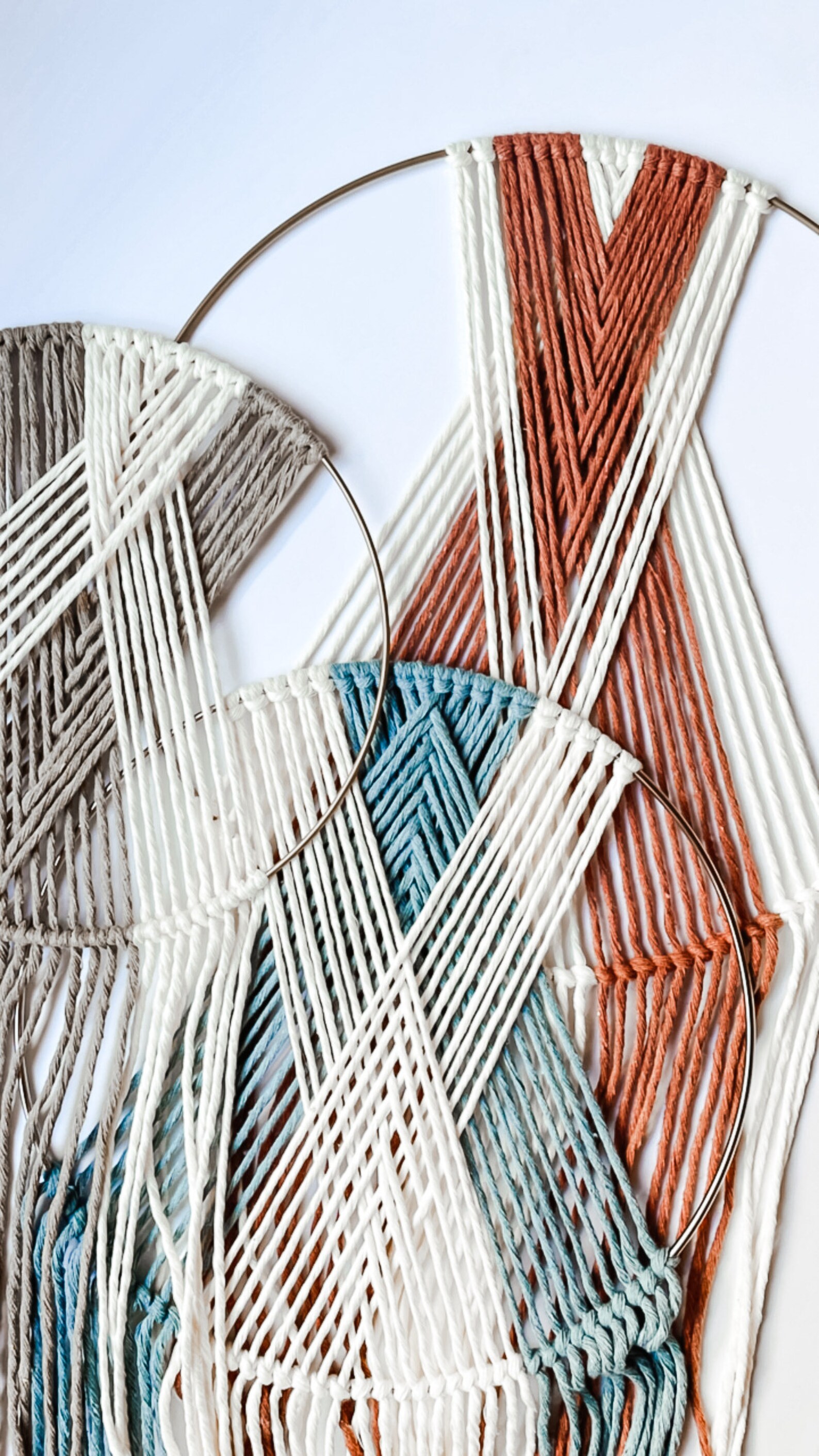 Hoop Macrame Fringe Wall Hanging/ Cute Boho Home Decor/ Neutral Colors ...