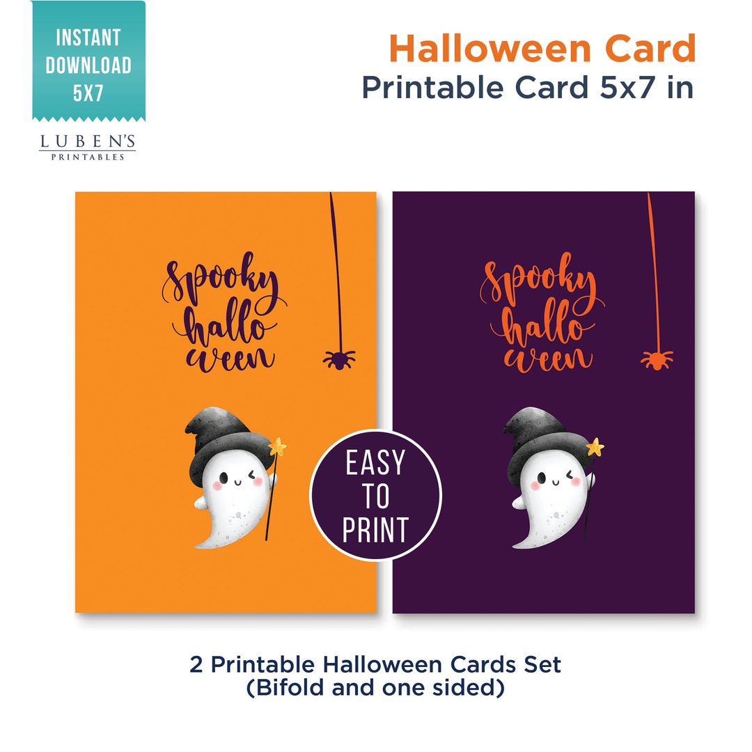 Halloween Card Printable Halloween Card Instant Download - Etsy