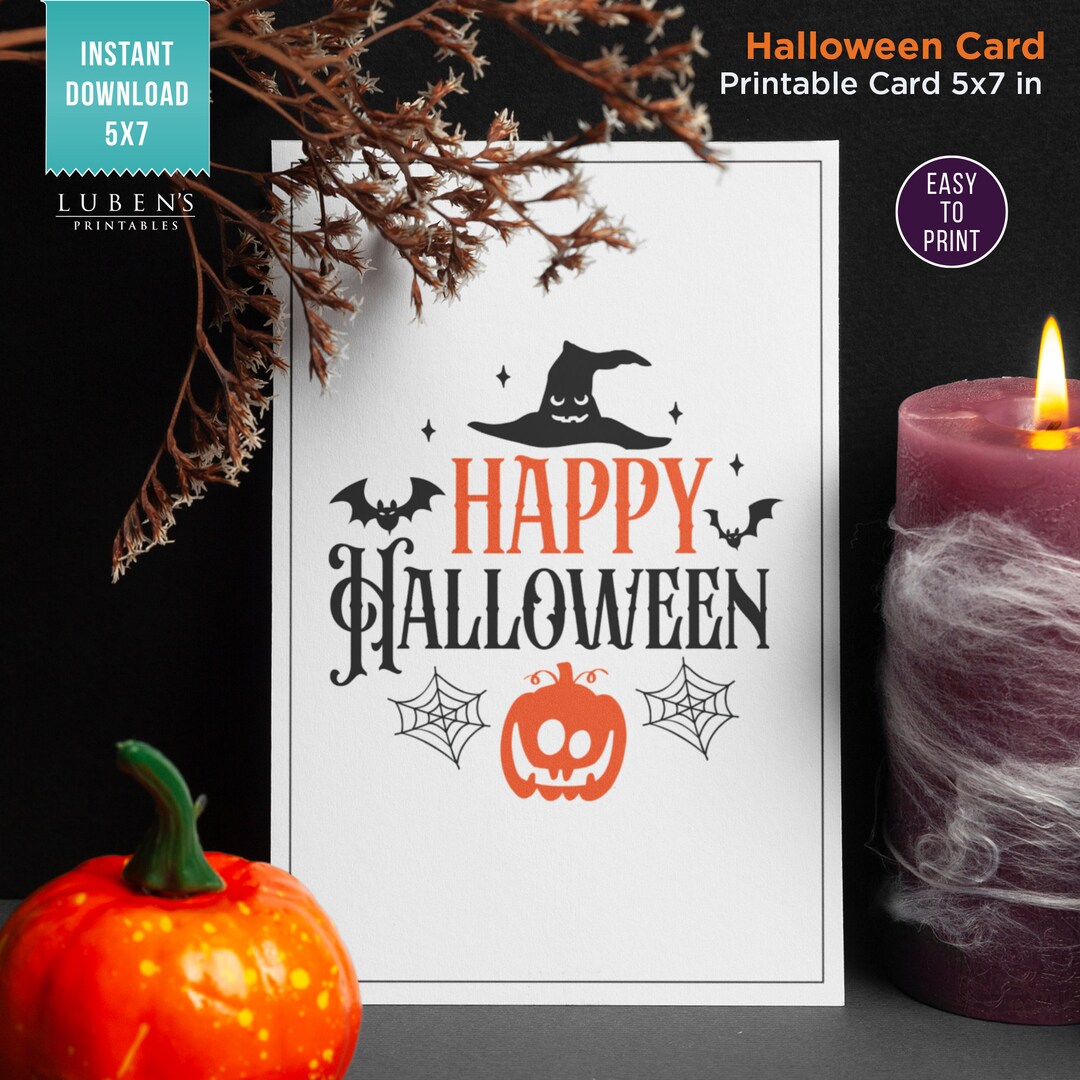 Happy Halloween Card Printable | Printable Halloween Card | Printable ...
