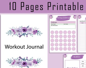 Workout Journal Printable , Minimalist Fitness Journal, Workout Tracker ...