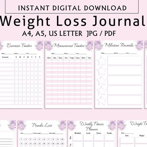 Purple Workout Journal Printable, Minimalist Workout Tracker,helps ...