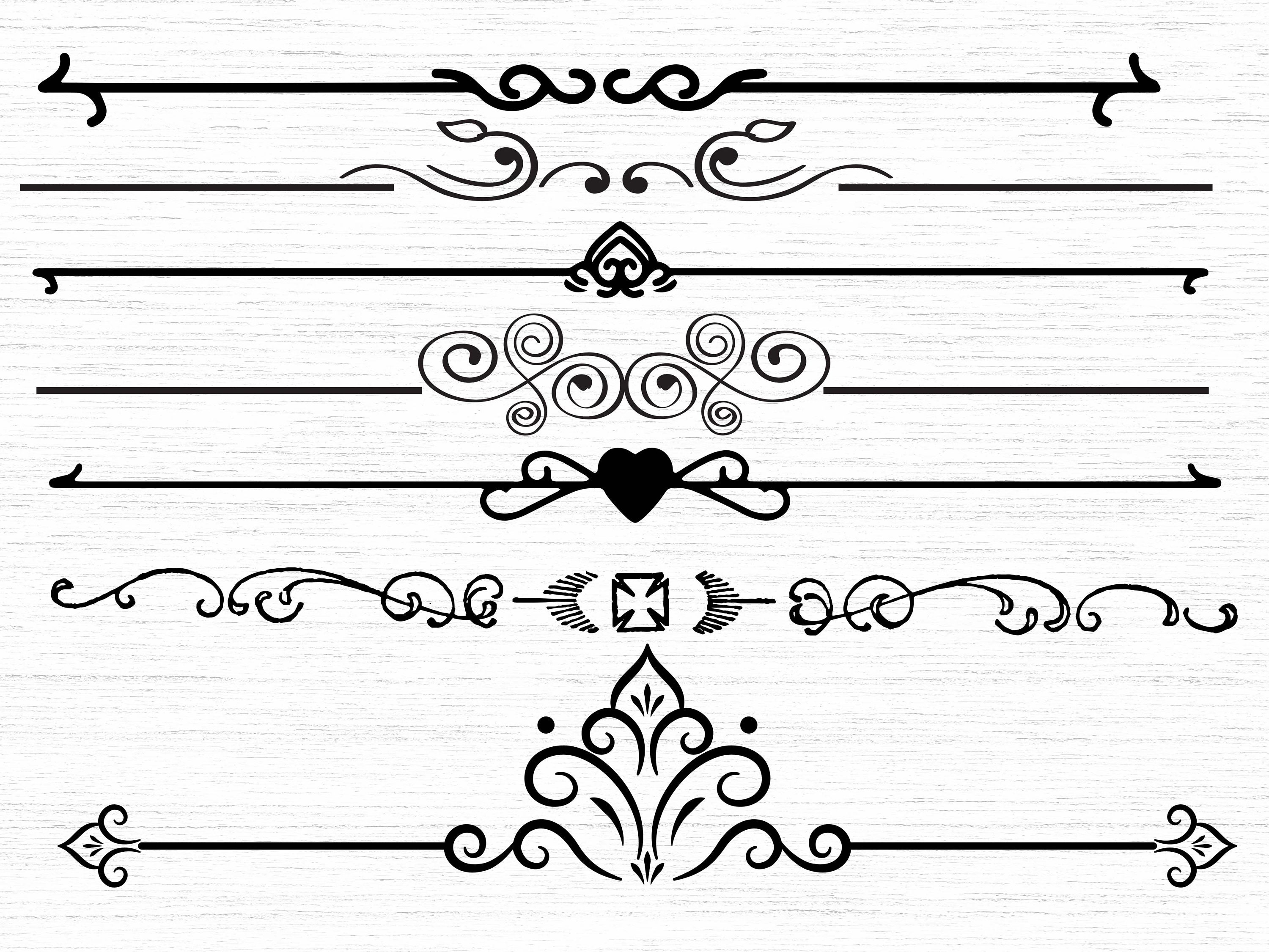 Elegant Ornaments Border Svg Bundle, Decorative Frame Svg, Wedding ...