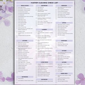Ultimate Master Cleaning Checklist, Editable Whole Home Cleaning Bundle ...